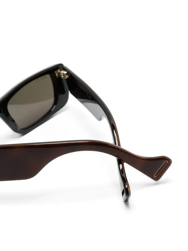 Gucci Interlocking G Rectangle Sunglasses In Brown - 20% Off