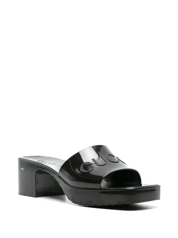 Gucci 60 Logo-embossed Rubber Mules