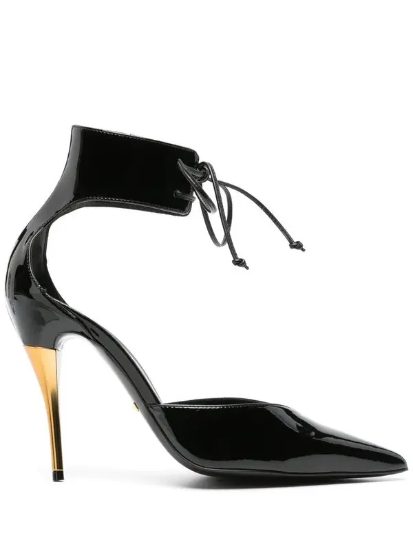 Gucci Lace-up Patent Leather Pumps
