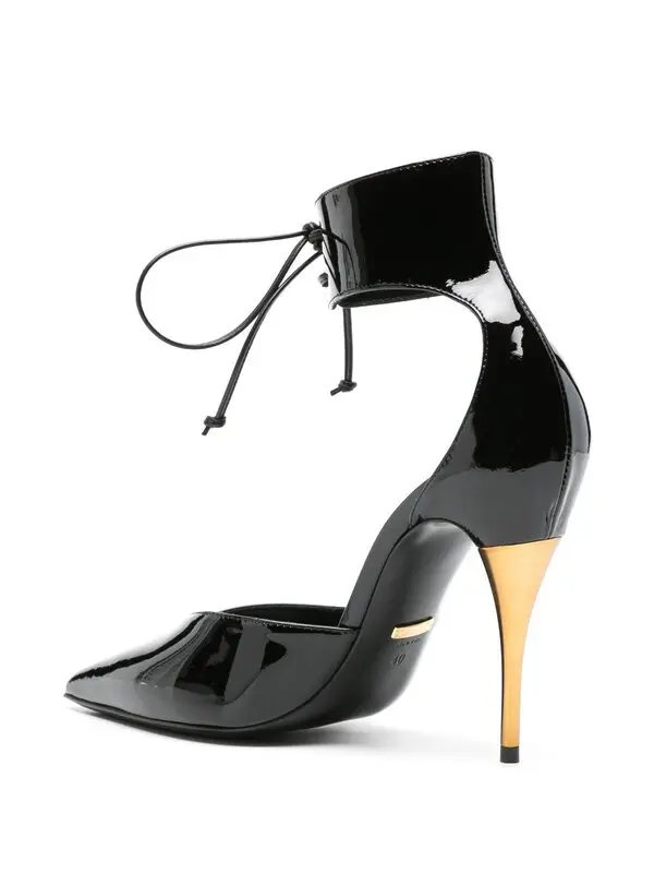 Gucci Lace-up Patent Leather Pumps