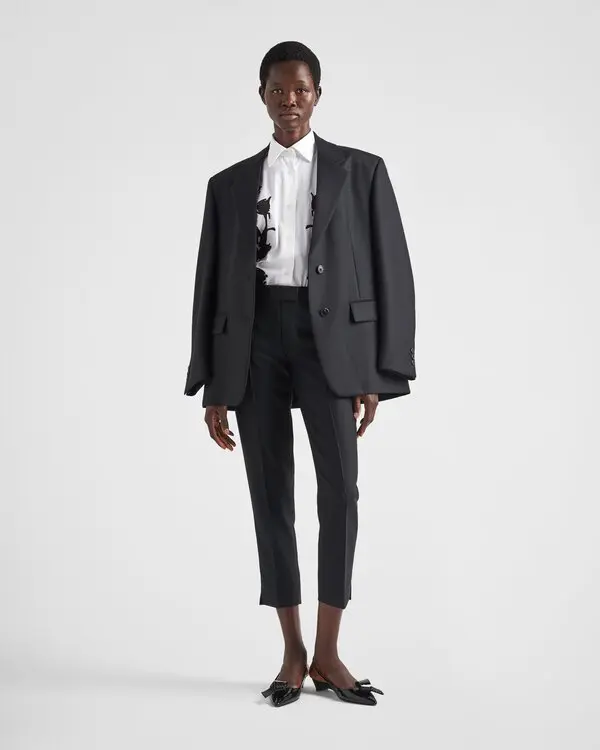 Prada Embroidered Poplin Shirt