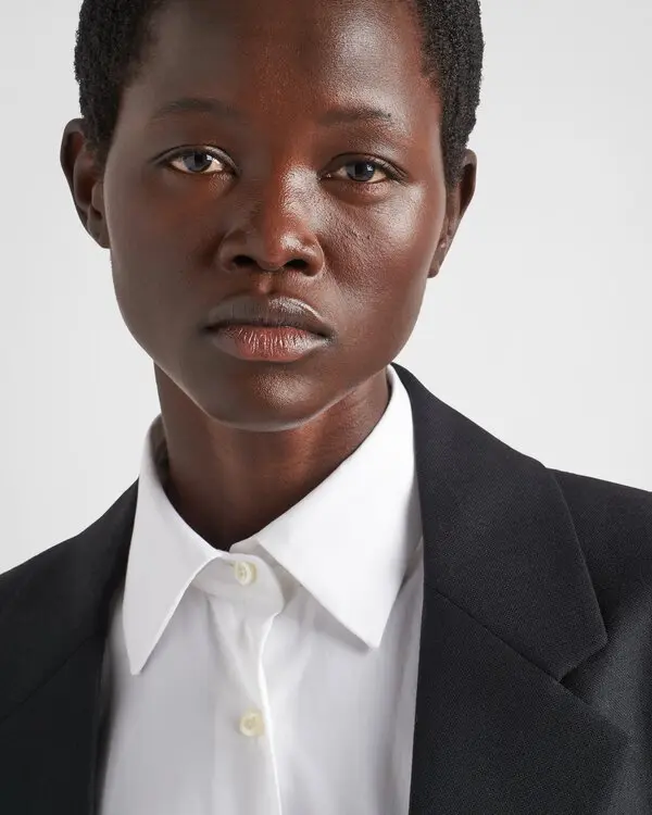 Prada Embroidered Poplin Shirt
