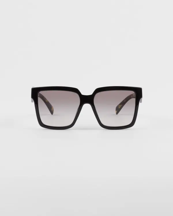 Prada Sunglasses With Logo - Gradient Anthracite Gray Lenses