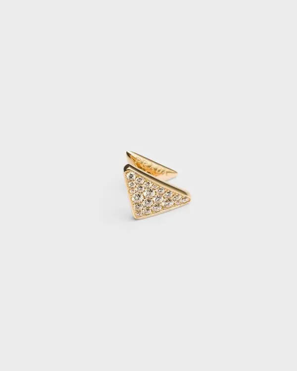 Prada Eternal Gold Diamond Stud Earring - Gold/white