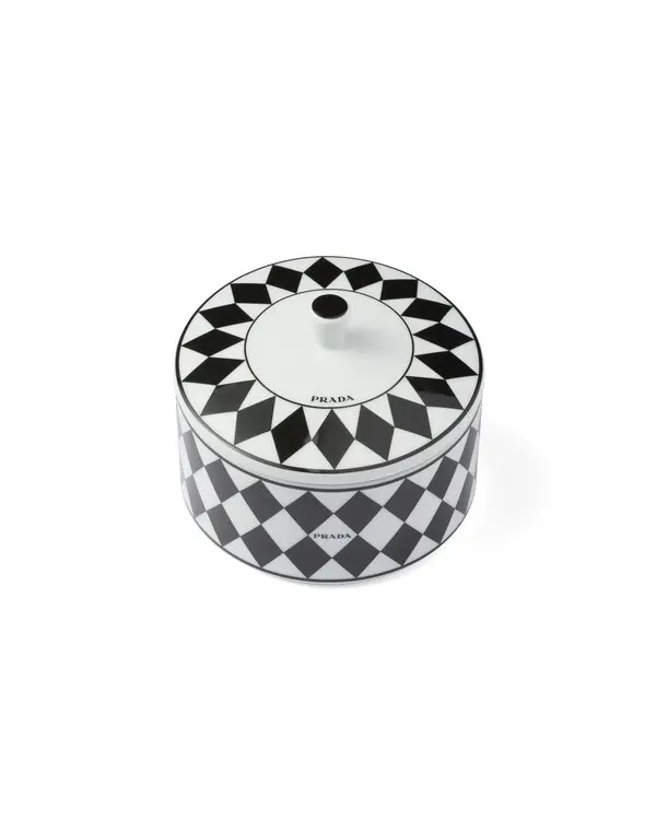 Prada Checkerboard Porcelain Box - White | Editorialist
