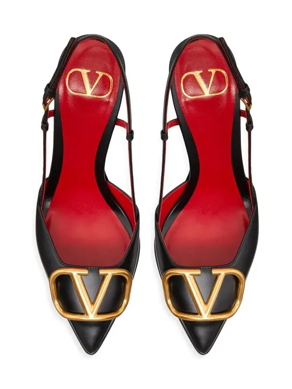 Valentino Garavani Vlogo Signature Calfskin Slingback Platform Pumps 120mm