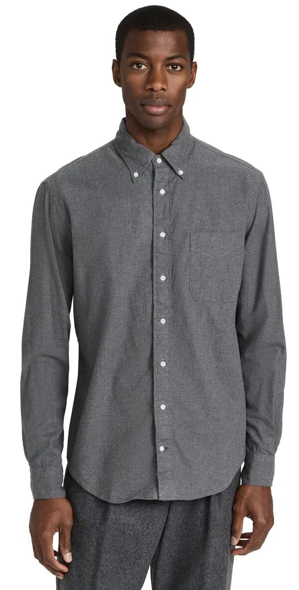Gitman Bros Classic Cotton Flannel Shirt - Grey