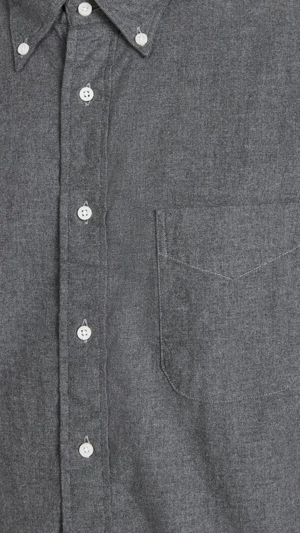 Gitman Bros Classic Cotton Flannel Shirt - Grey