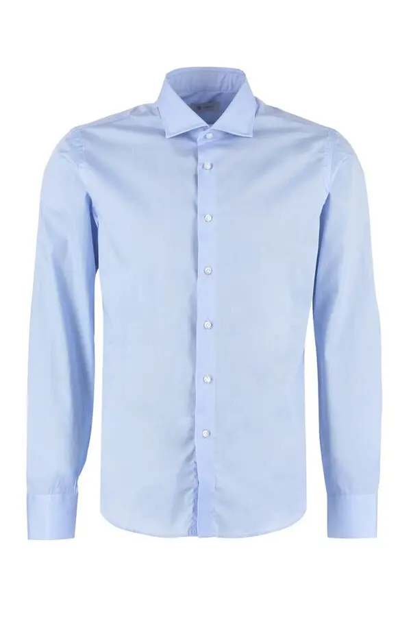 THE (ALPHABET) The Stretch Cotton Shirt - Blue