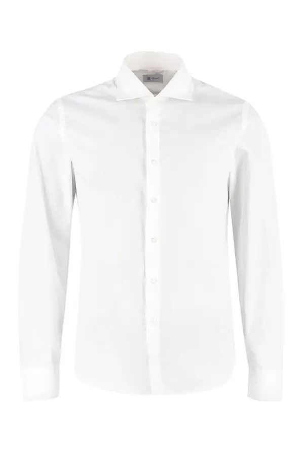 THE (ALPHABET) The Stretch Cotton Shirt - White