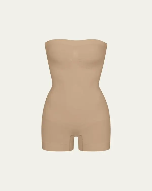 SKIMS Seamless Sculpt Strapless Shortie Bodysuit - Clay