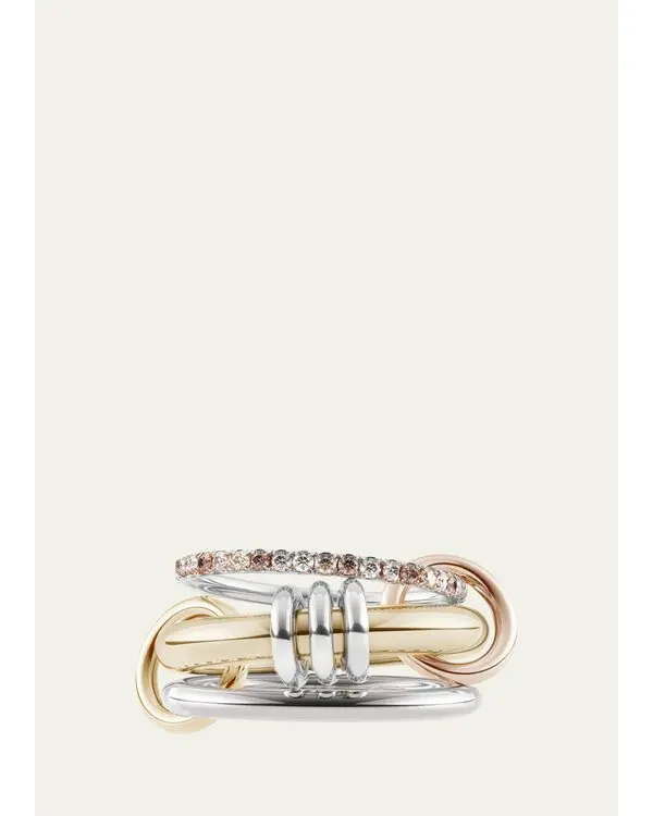 SPINELLI KILCOLLIN 18k Mixed-gold Gemini 3-link Ring With Diamonds - Multi