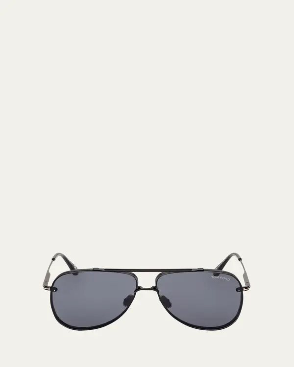 TOM FORD Leon Aviator Sunglasses - Sblk/smk