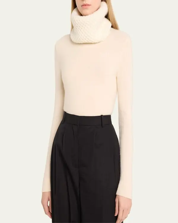 HANIA NEW YORK Cashmere Honeycomb Crochet Snood