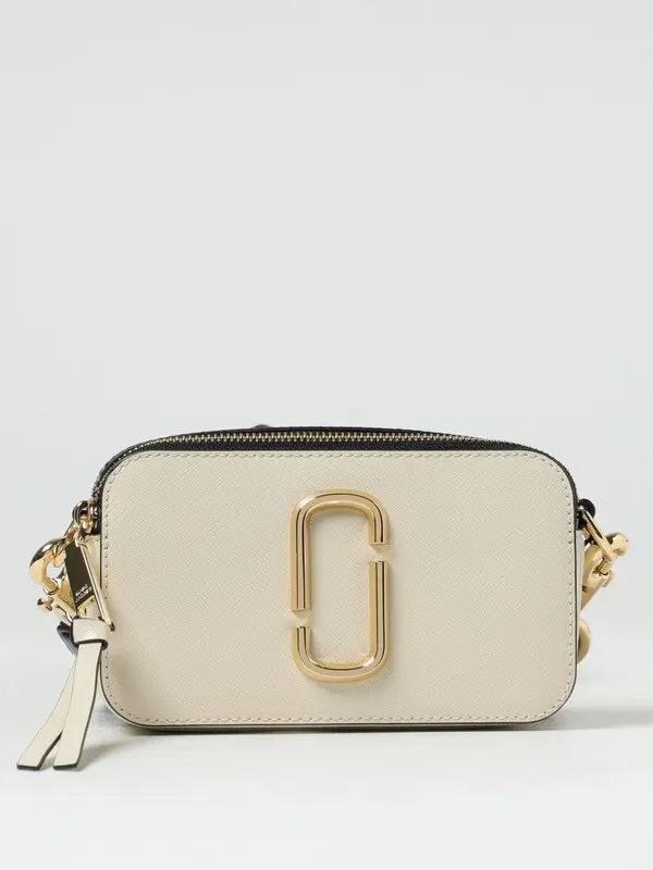 Marc Jacobs The Snapshot Bag In Saffiano Leather - Beige