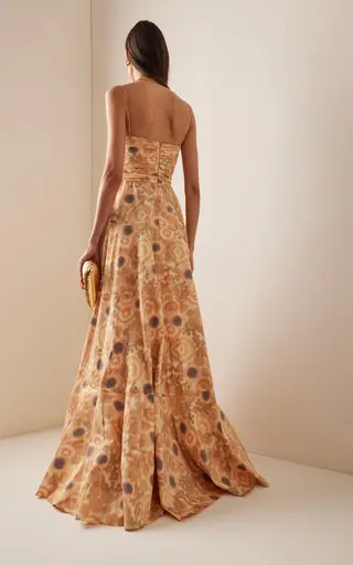 Alexis Imilia Printed Cotton-Blend Gown L In Orange - 40% Off | Editorialist