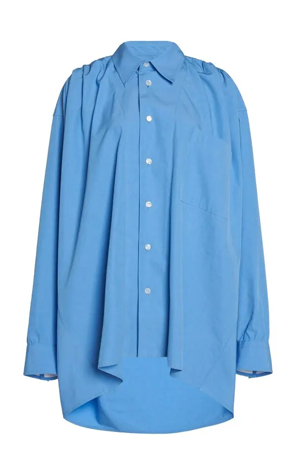 Bottega Veneta Oversized Cotton-blend Shirt - Blue