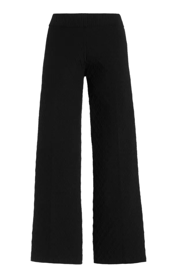 HIGH SPORT Knit Wide-leg Pants - Black