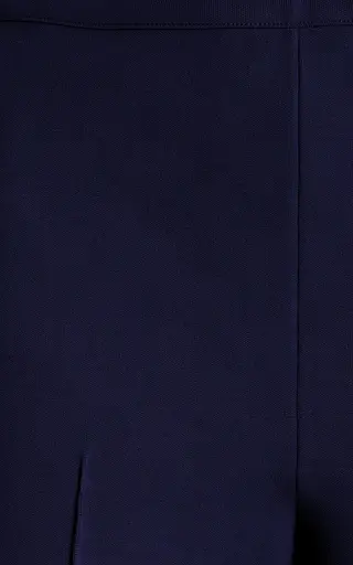 HIGH SPORT Long Kick Flared Stretch-cotton Knit Pants - Navy