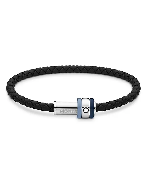 Montblanc 1858 Ice Sea Leather Bracelet - Black
