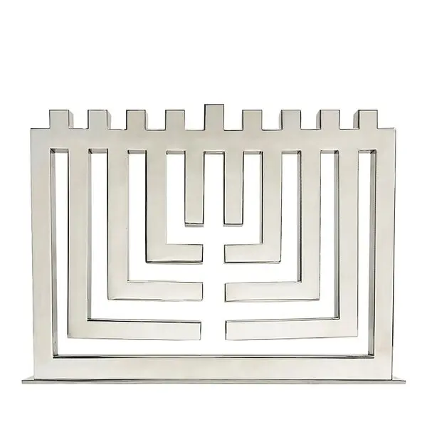 RICCI ARGENTIERI Stainless Steel Menorah - Silver