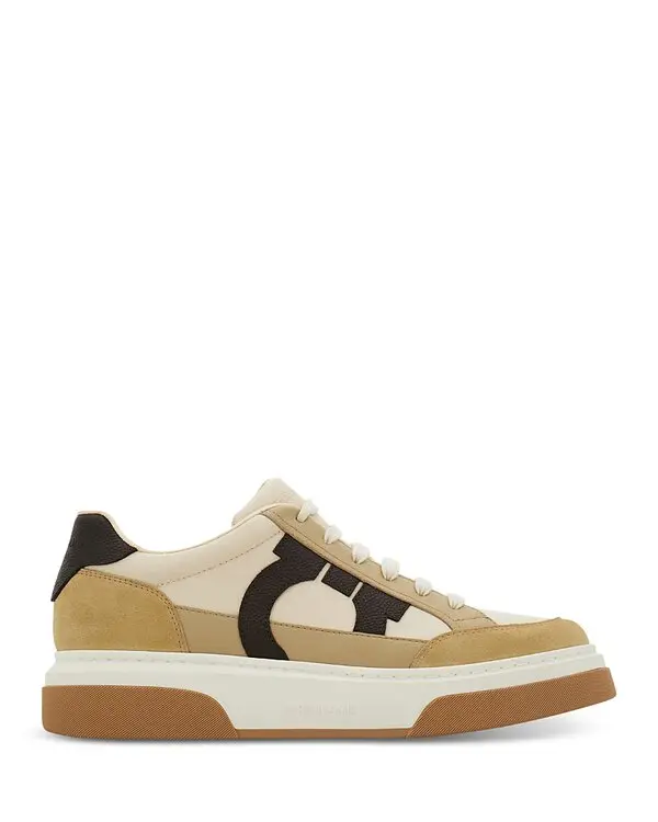 FERRAGAMO Cassina Leather Sneakers - Stone