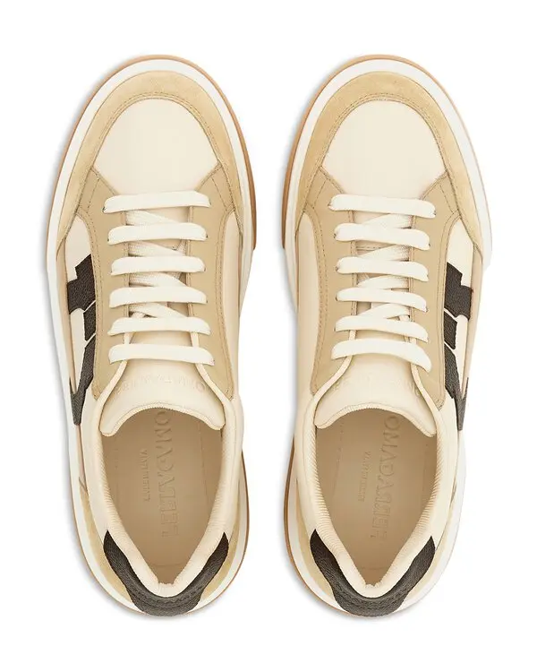 FERRAGAMO Cassina Leather Sneakers - Stone
