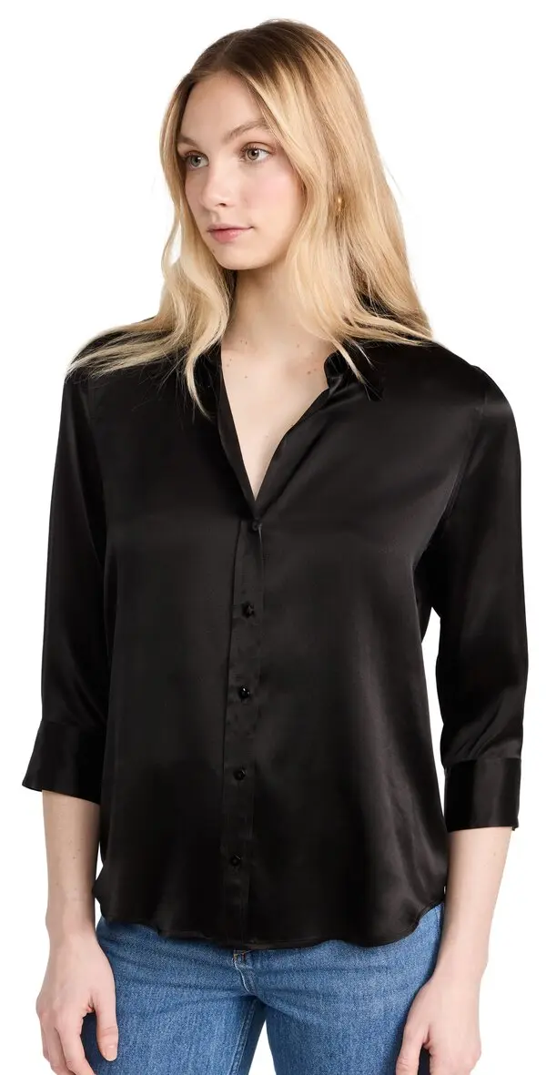 L'Agence Dani 3/4-sleeve Silk Blouse