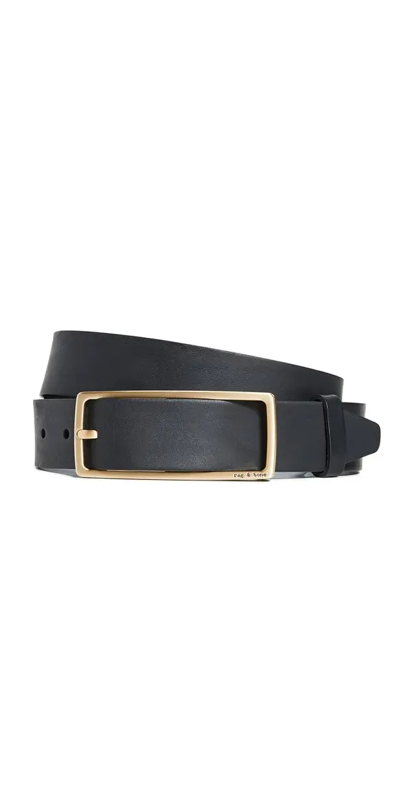 Rag & Bone Rebound Leather Belt - Black