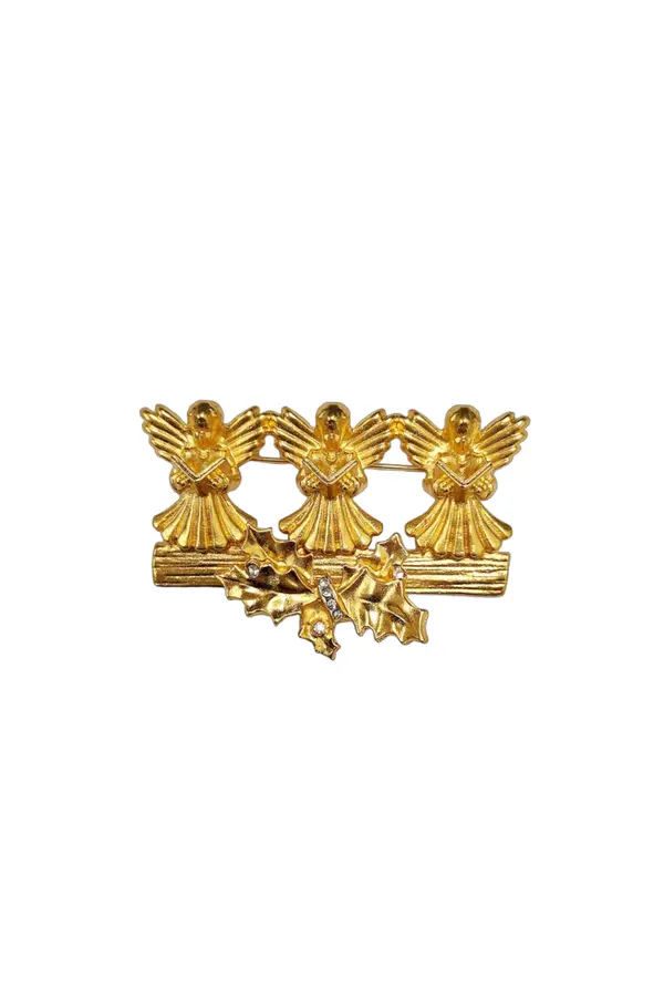 KENNETH JAY LANE Singing Angels Brooch - Gold