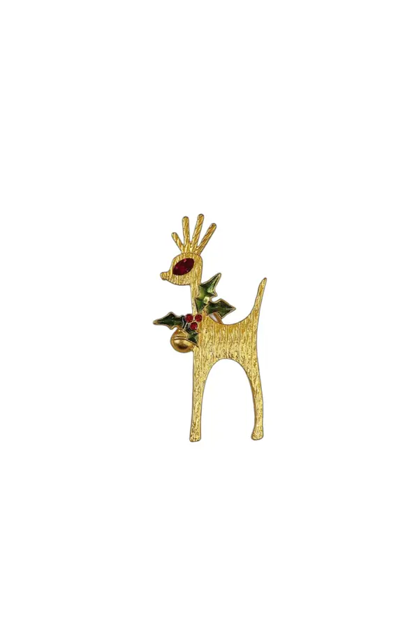 KENNETH JAY LANE Reindeer Pin - Gold