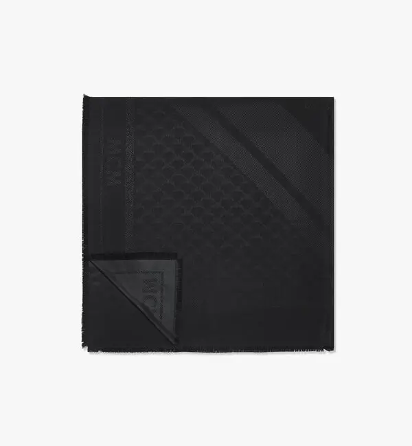 Mcm Diamond Logo Jacquard Shawl - Black