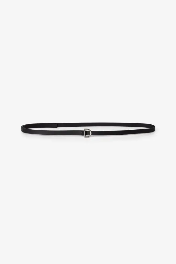 HOUSE OF DAGMAR Thin Leather Belt - Black,silver