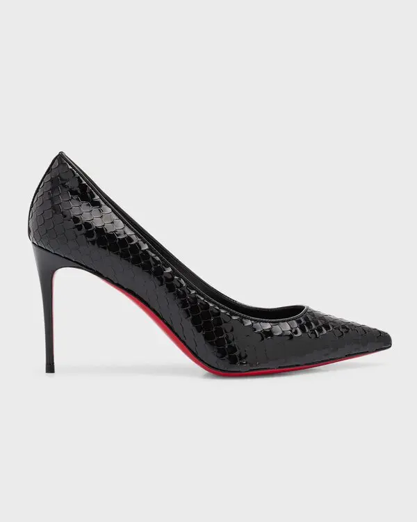 Christian Louboutin Kate Embossed Patent Red Sole Pumps  Christian Louboutin Kate Pumps Black 8.5US (38.5EU) main image 0