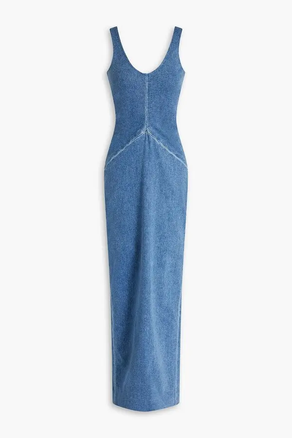 Alexander Wang Denim Maxi Dress In Mid Denim - 70% Off | Editorialist
