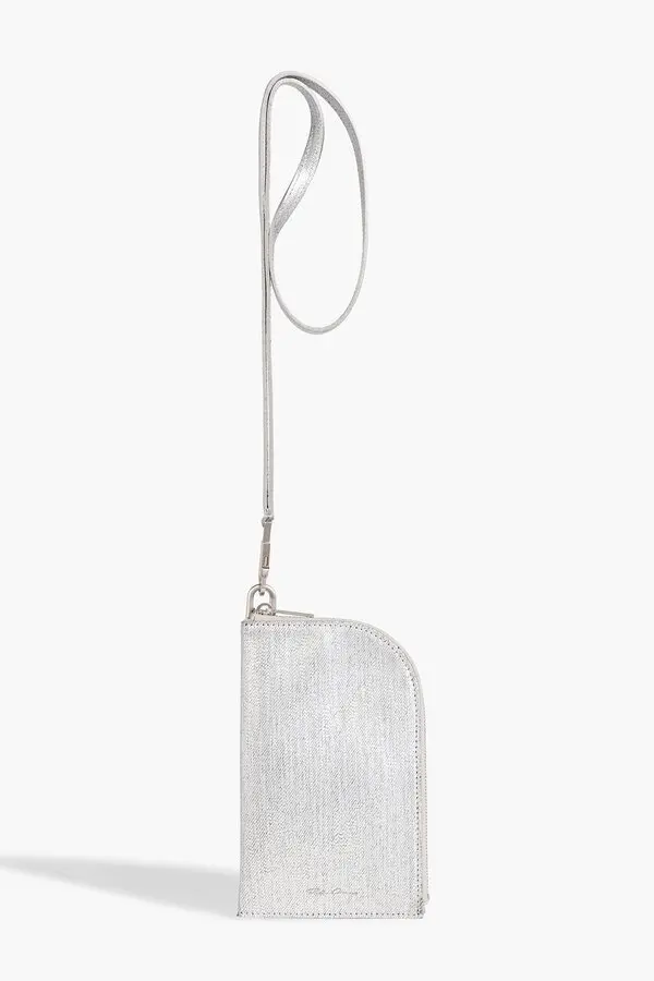 Rick Owens Luxor Metallic Coated Canvas Wallet - Silver
