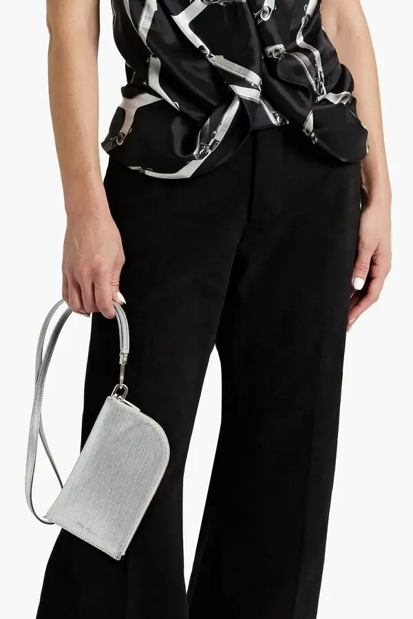 Rick Owens Luxor Metallic Coated Canvas Wallet