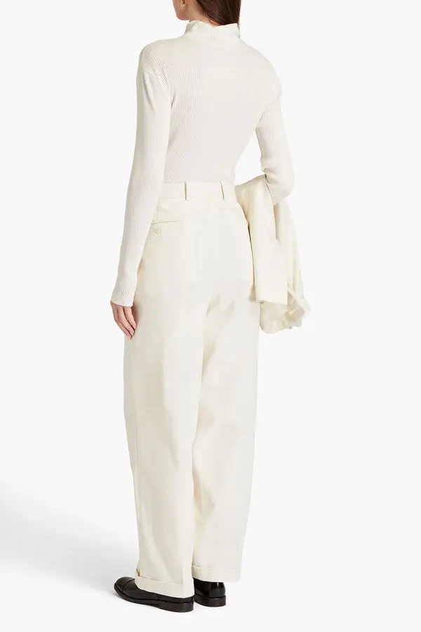 MAISON MARGIELA Herringbone Cotton-tweed Tapered Pants
