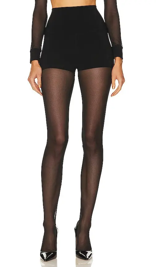 Norma Kamali X Legging With Mesh Bottom Footsie