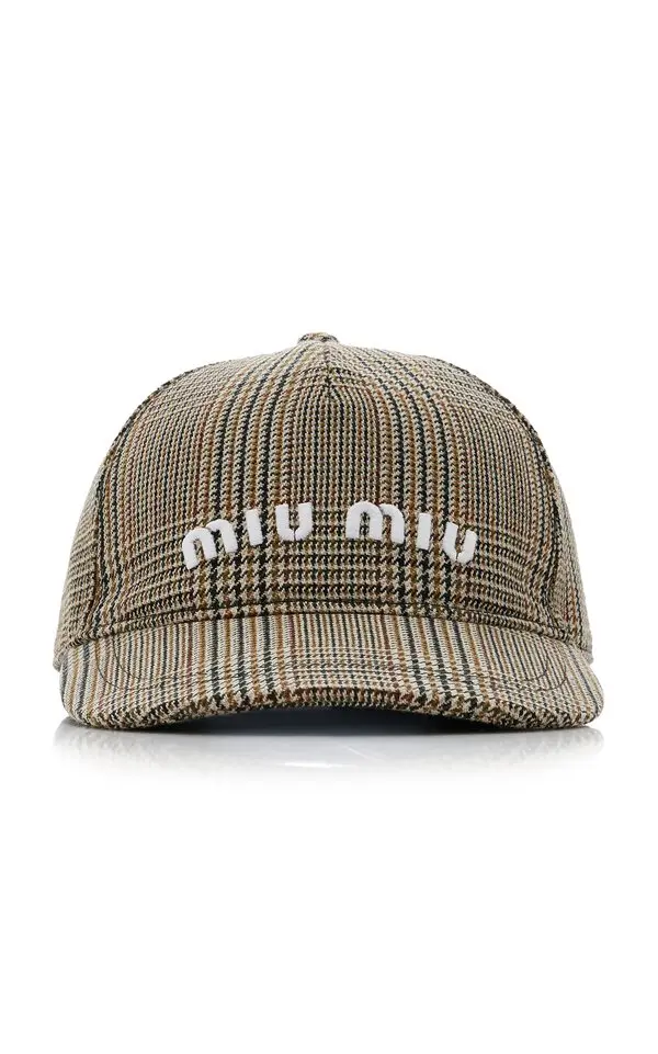 Miu Miu Checked Wool Baseball Cap - Multi | Editorialist