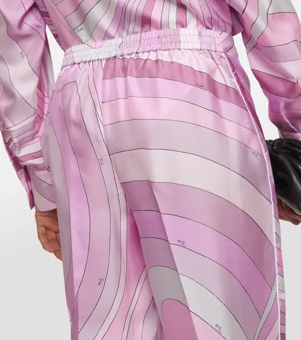 Emilio Pucci Iride Silk Twill Straight Pants