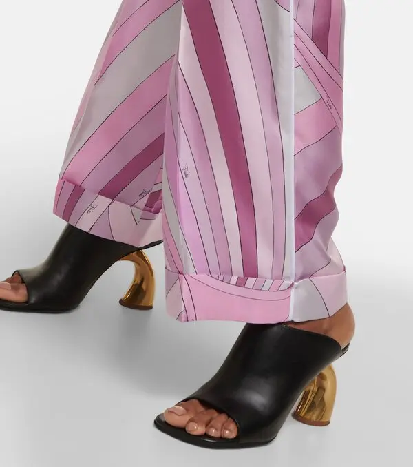 Emilio Pucci Iride Silk Twill Straight Pants
