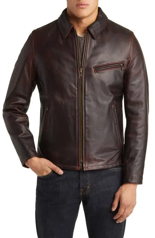 SCHOTT Waxy Cowhide Leather Mechanics Jacket