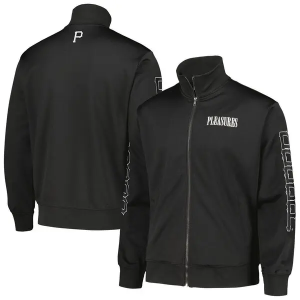 PLEASURES Pittsburgh Pirates Pitcher Full-zip Track Jacket - Black