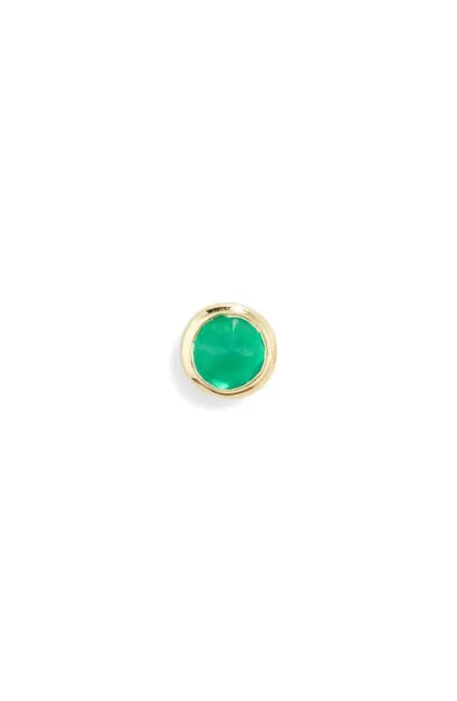 Monica Vinader Siren Mini Green Onyx Single Stud Earring - Gold