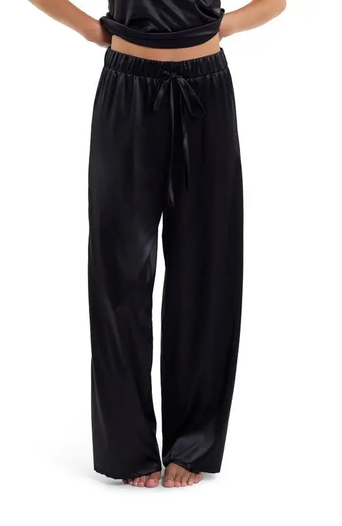 Hanky Panky Luxe Satin Pajama Pants - Black