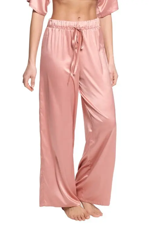 Hanky Panky Luxe Satin Pajama Pants - Rose Latte