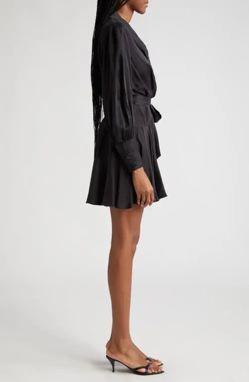 Zimmermann Long Sleeve Silk Wrap Minidress