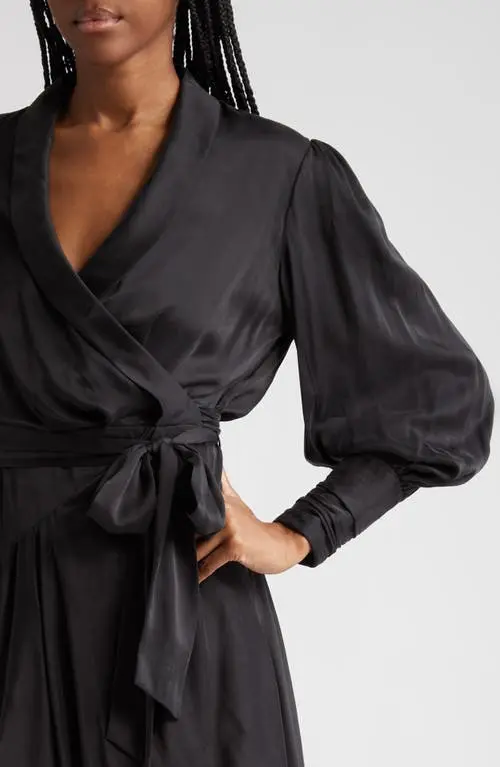 Zimmermann Long Sleeve Silk Wrap Minidress