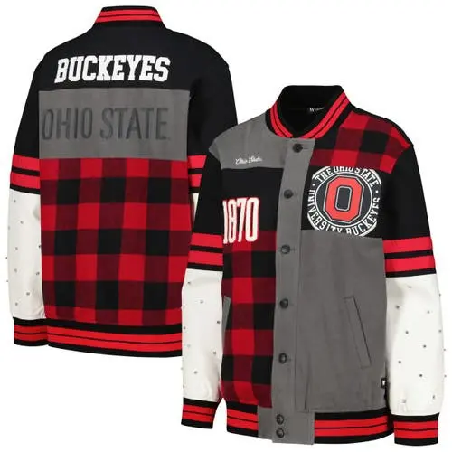 THE WILD COLLECTIVE Ohio State Buckeyes Multi Vintage Bomber Jacket